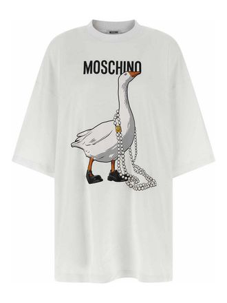 Moschino Robe Au Genou - Blanc