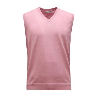 Goes Botanical M7332 V-neck Wool Waistcoat - - Knitwear - Herren - Rosa - M