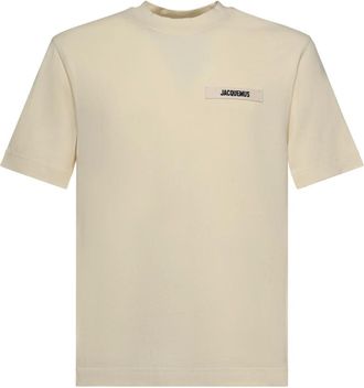 Jacquemus Homme, Tops, Beige, Taille: M Le T-Shirt Gros Grain