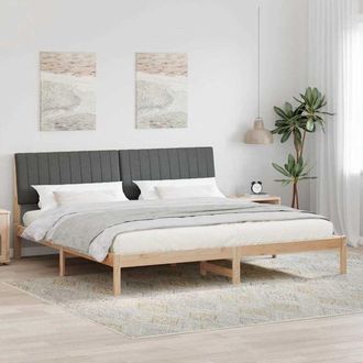 vidaXL Bettrahmen mit Kopfteil Braun 200 x 200 cm Massives Kiefernholz vidaXL