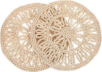 BESPORTBLE Handgewebtes Platzset 2 St&uuml;ck aus Maisstroh Hitzebest&auml;ndige Tischsets f&uuml;r Wohnzimmer und Esszimmer Dekorative Robuste Isoliermatten