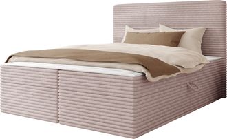 Mirjan24 Boxspringbett Wokio, Doppelbett mit Topper und Matratze, Polsterbett mit 2 Bettk&auml;sten, Bett mit gepolstertes Kopfteil, Continentalbett (Ambience 15, 1