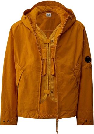 C.P. Company C.p. Company, Homme, Vestes, Orange, Taille: S Twill Hooded Lens Jacket
