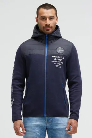 Camp David Kapuzenstrickjacke mit Stehkragen