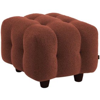 Sweeek Sweeek - Sitzhocker Fu&szlig;hocker mit strukturiertem Boucl&eacute;bezug f&uuml;r 2-Sitzer Sofa Leon