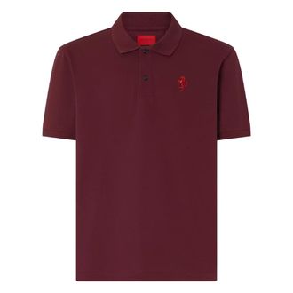 Ferrari Polo en piqu&eacute; de coton avec Cheval Cabr&eacute; - Homme - Tops - Brun - Taille: M