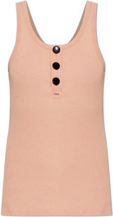 Chlo&eacute; Femme, Tops, Rose, Taille: 38 FR Top avec logo brod&eacute;