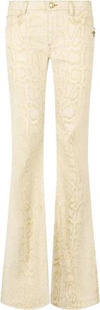 Roberto Cavalli Femme, Jeans, Beige, Taille: 42 FR Jean &Eacute;vas&eacute; avec Motif Python