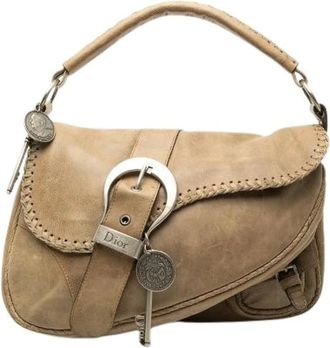 Dior Sac port&eacute; &eacute;paule en cuir Gaucho Pre-owned - Femme - Pre-owned - Beige - Taille: ONE Size