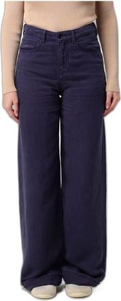 Emporio Armani Pantalon large - Femme - Pantalons - Violet - Taille: W30