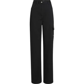 Calvin Klein Schwarze Weite Beinhosen - - Trousers - Damen - Schwarzk - S