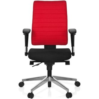 hjh OFFICE [NEUWERTIG] B-Ware Hjh Office B&uuml;rostuhl Drehstuhl Stuhl Pro Tec 350 Stoff Schwarz Rot Armlehnen