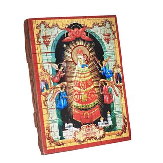 NKlaus Hinzufügung des Verstand, Christliche massiv Holz Ikone 16x12,5 handarbeit 37023