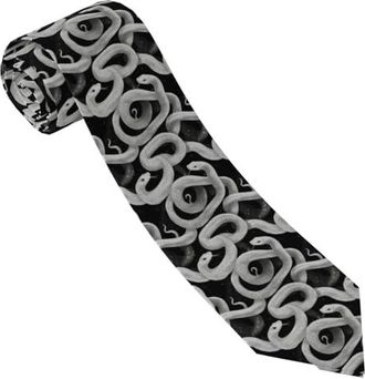 Generic Motif De Serpent Blanc Cravates Élégante Cravates Hommes Classique Cravatte Pour Fêtes Mariages Scolaires