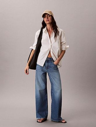 Calvin Klein Jean Wide Leg Cotton Linen