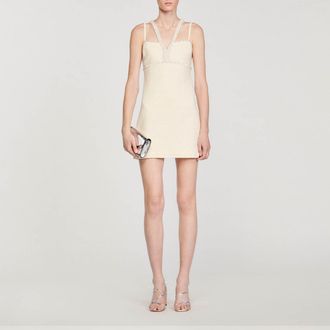Sandro Kurzes Kleid mit Perlen-Verzierung
