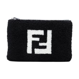 Fendi Pre-owned Shearling Pouch - Femme - Pre-owned - Noir - Taille: ONE Size