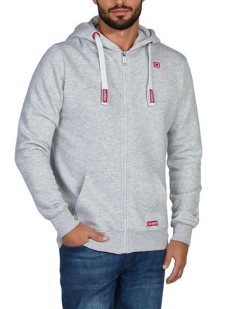 Riverso Sweatjacke Herren mit Kapuze Rei&szlig;verschluss Regular Fit RIVNoah Kapuzenjacke Hoodie Kapuzenpullover Grau 4XL, Gr&ouml;&szlig;e:4XL, Farbe:Grey Melange Standard 1