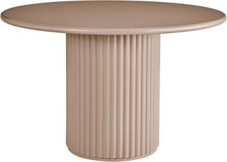 Vente-Unique Table &agrave; manger ronde 4 personnes en MDF - Marron - TAMARZO