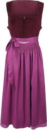 Generic Robe en velours pour femme - Avec tablier Dirndl - &Eacute;l&eacute;gante robe festive en mousseline de soie, Bordeaux, 3XL