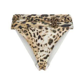 Roberto Cavalli Femme, Maillots de bain, Brun, Taille: 38 FR Slip bikini Peau de Jaguar