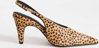 Topshop Arabella escarpin slingback &agrave; talon c&ocirc;ne imprim&eacute; cerf-Marron