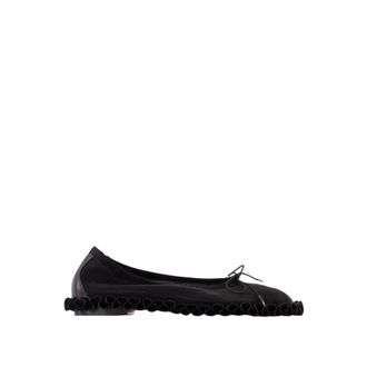 Simone Rocha Schwarze Mesh Frill Ballerinas - - Shoes - Damen - Schwarzk - 35 EU