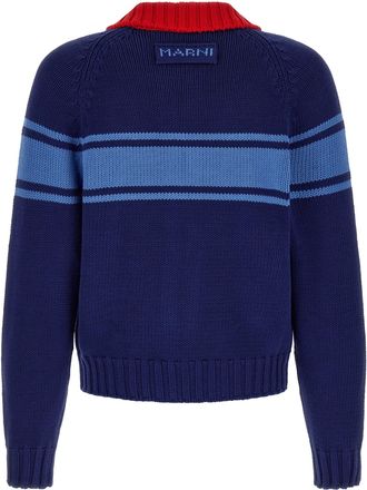 Marni Color-Block Knit Cardigan - Navy