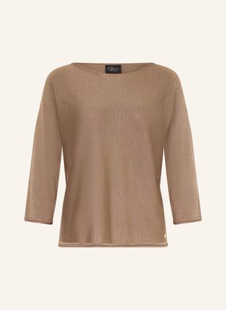s.Oliver Black Label S.Oliver Black Label Pullover Mit Glitzergarn Und 3/4-Arm braun