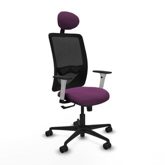 Piqueras y Crespo Einfacher Schreibtischstuhl Zulema mit wei&szlig;en und schwarzen Armlehnen, h&ouml;henverstellbarer Lendenwirbelst&uuml;tze und festem Kopfteil, ausgestattet mit Sin