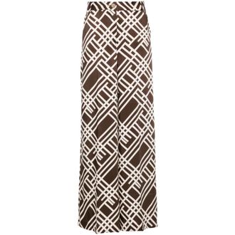 Liu Jo Geometrisches Muster Weite Beinhosen - - Trousers - Damen - Braun - L