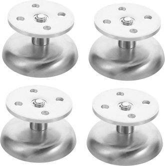 DOITOOL 4 Satz Verstellbare Möbelbeine aus Edelstahl Runde Schrankfüße Höhe mit Schrauben Metallmöbelstützen für Sofa Tisch Küchen Tv-Schrank Ersatzbeine für 