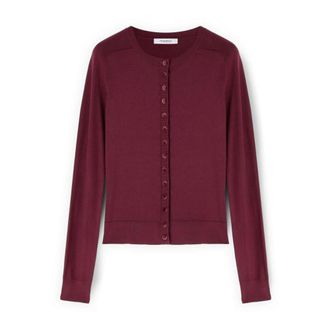Motivi Strickjacke mit Perlfangmuster und Raglan&auml;rmeln - - Knitwear - Damen - Rot - XS