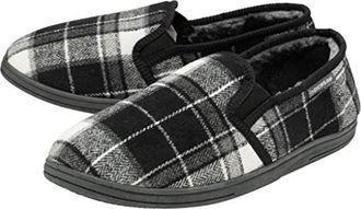 Dunlop Dunlop Pantoufles en velours avec soufflet élastique pour homme, Noir/multicolore, 42 EU