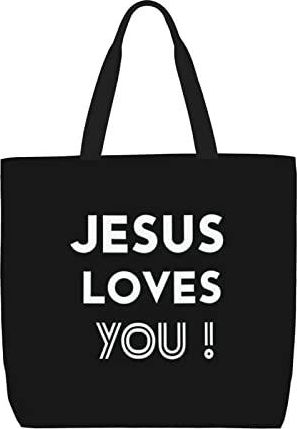 Generic Sac Fourre-Tout J&eacute;sus TAime Sac &Agrave; Main D&eacute;contract&eacute; R&eacute;utilisable Lavables Sacs &Agrave; Main, Pour &Eacute;cole, Tous Les Jours, Shopping, Femmes