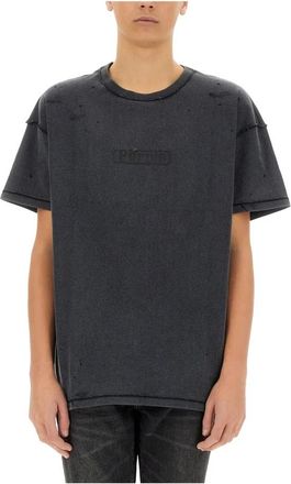 Purple Textured Inside Out Tee - - Tops - Herren - Schwarzk - S