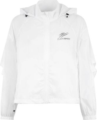 Plein Sport Femme, Vestes, Blanc, Taille: 44 FR Veste Coupe-Vent Scratch