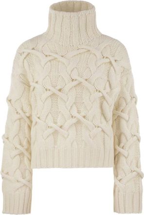 Brunello Cucinelli Femme, Pulls, Blanc, Taille: 38 FR Col roul&eacute;s