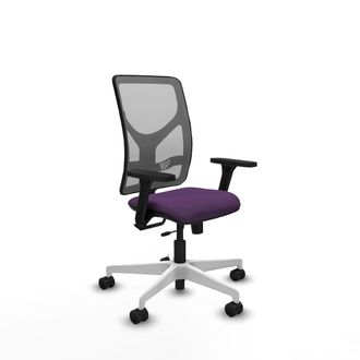 Piqueras y Crespo Einfacher Schreibtischstuhl mit 3D-Armen, h&ouml;henverstellbare Lendenwirbelst&uuml;tze, ausgestattet mit Syncro/Traslack und Schneideschaum, Grau/Violett