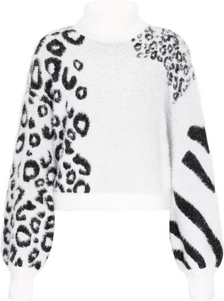 Mymo Pullover Frauen cremewei&szlig; schwarz
