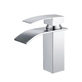 HOMELODY Homelody - Rubinetto Per Bagno A Cascata Miscelatore Per Lavabo In Acciaio Inossidabile Rubinetto Per Lavabo A Due Vie Design Moderno Cromato