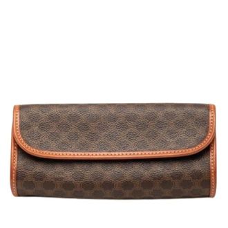 Celine Sac pochette Pre-owned en toile - Femme - Pre-owned - Brun - Taille: ONE Size