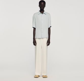 Sandro Chemise effet pliss&eacute; &agrave; col requin