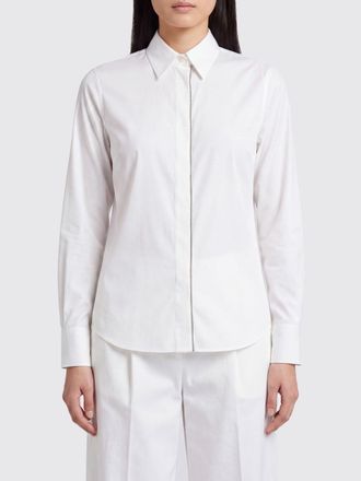 Brunello Cucinelli Chemise en coton avec col fran&ccedil;ais et d&eacute;tail monile