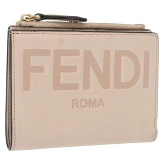 Fendi Portefeuille en cuir Pre-owned - Femme - Pre-owned - Beige - Taille: ONE Size