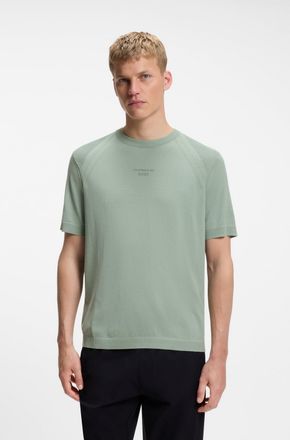 Boss Green by Hugo Boss Kurzarmpullover BOSS GREEN Porsche Spirit 70 Capsule Collection, Herren, Gr. XL, gr&uuml;n (open gr&uuml;n357), Strick, Obermaterial: 60% Modal, 23% Polyamid, 1