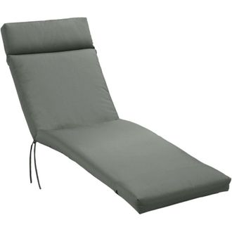 OUTSUNNY Matelas bain de soleil - matelas de transat - coussin de chaise longue - tissu gris fonc&eacute;