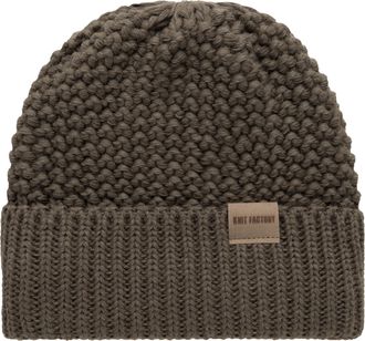Knit Factory Carry M&uuml;tze - Strickm&uuml;tze f&uuml;r Damen und Herren - Beanie - Winterm&uuml;tze mit Wolle - Robusten Look - Hochwertige Qualit&auml;t - Cappuccino