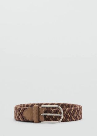Mango Ceinture &eacute;lastique tress&eacute;e couleurs marron moyen - Homme - 100 - MANGO MAN