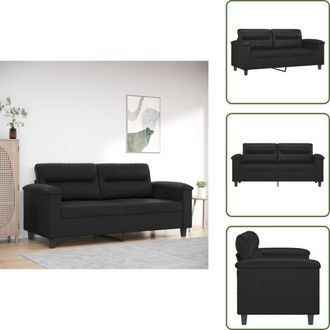 vidaXL 2-Sitzer-Sofa Schwarz 140 cm Kunstleder - Couch - 2-Sitzer Sofa - Ledercouch - Schwarzes Sofa - Wohnzimmersofa